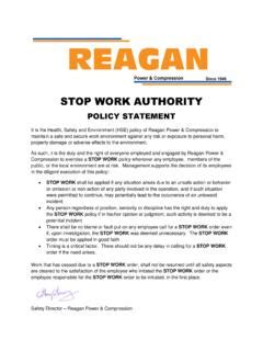 Stop Work Authority Reagan Equipment Company Stop Work Authority