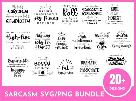 Sarcastic Svg Bundle Sarcastic Svg Files Funny Quotes Svg Sarcasm