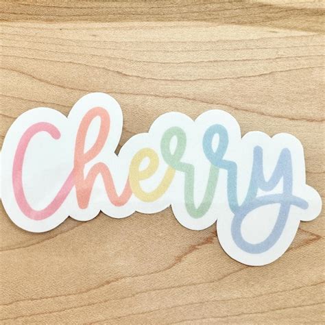 Personalized Name Sticker Custom Name Sticker Handlettered Name