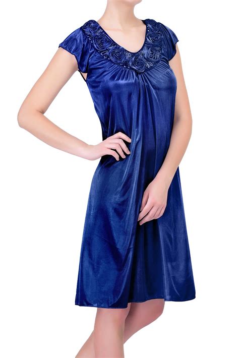 Ezi Ezi Womens Plus Satin Silk Roses Short Sleeve Knee Length