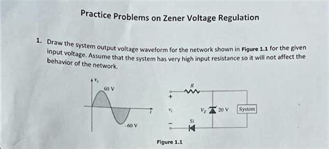 solved practice problems on zener voltage regulation draw the input