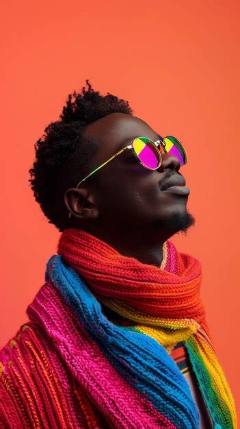 Premium Photo Pride Month An African Gay Wearing Glasses With Lgbtq