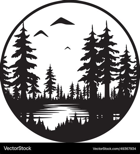 Forest Black And White Royalty Free Vector Image