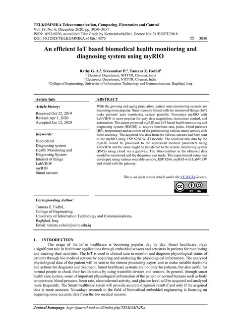 An Efficient Iot Based Biomedical Health Monitoring And Diagnosing System Using Myrio Pdf
