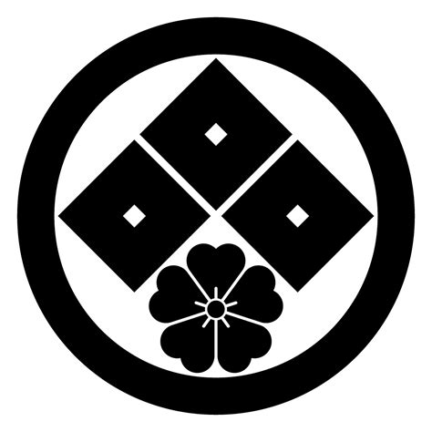 丸に三つ目に桜のフリー画像 背景透過 とベクター素材 eps 家紋epsフリー素材の発光大王堂