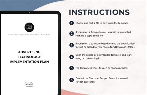 Advertising Technology Implementation Plan Template In Word PDF