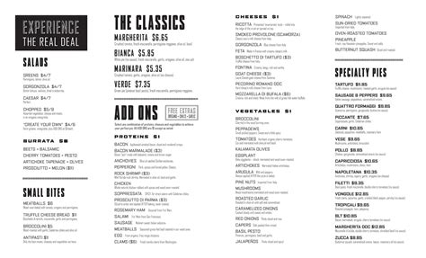 800 Degrees Neapolitan Pizzeria Menu Urbanspoonzomato