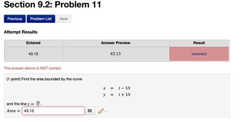 Solved 1 Point Find The Area Bounded By The Curve