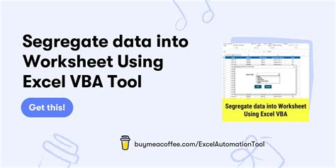 segregate data into worksheet using excel vba tool buymeacoffee