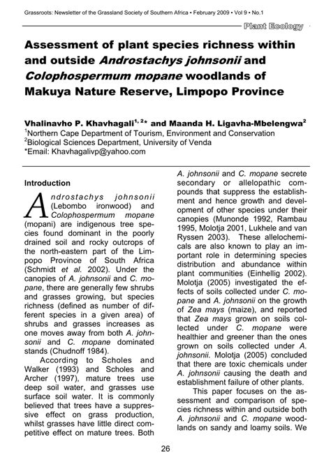 Pdf Assessment Of Plant Species Richness Within And Outside