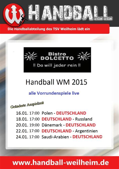 TSV Weilheim Abteilung Handball Veranstaltungen