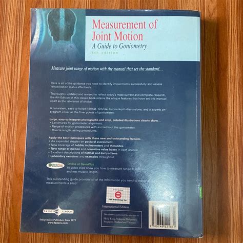 Measurement Of Joint Motion A Guide To Goniometry By Cynthia C Norkin