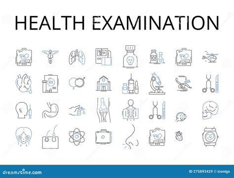 Physical Assessment Line Icons Collection Palpation Auscultation