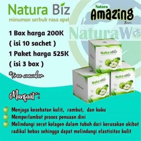 Jual 1 PAKET ISI 3 BOX NATURA BIZ Minuman Serbuk Rasa Apel Shopee