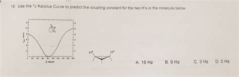 Solved 19 Use The 3j Karplus Curve To Predict The Coupling