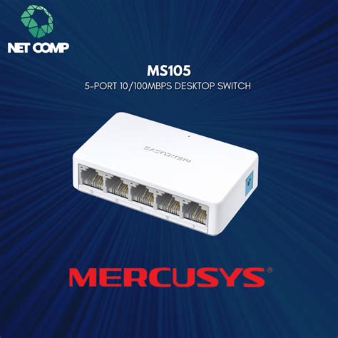Jual Mercusys Ms105 5 Port 10 100mbps Fast Ethernet Desktop Switch Hub Shopee Indonesia