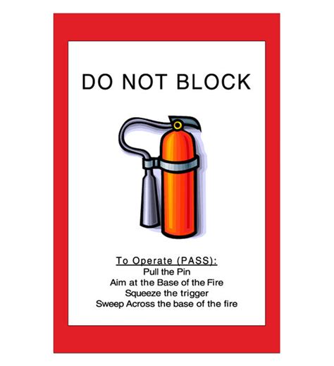 Fire Extinguisher Safety Sign Do Not Block Fe2436 Industrial Floor Tape
