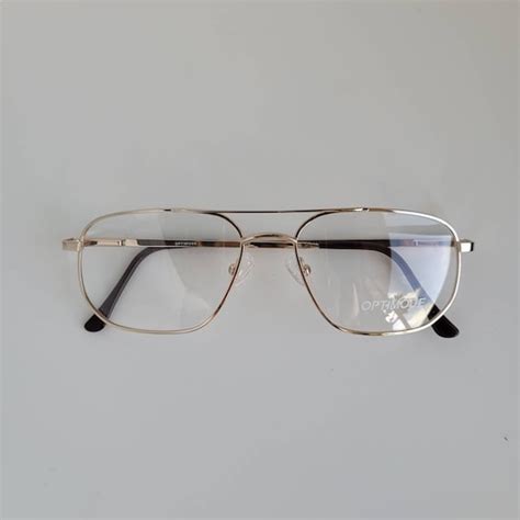 Square Silver Metal Eyeglass Frame Full Rim Vintage Gem