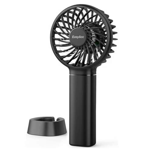 독일 Easyacc 핸드 팬 포켓 Usb 5 17시간 3단 유선 및 베이스 배터리 휴대용 전기 충전식 여행용 티몬