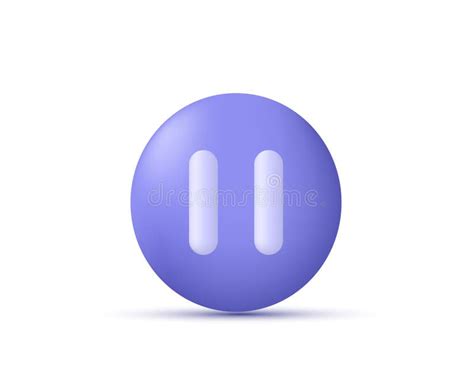Unique D Design Icon Pause Button On Isolated On Vector Stock Vector