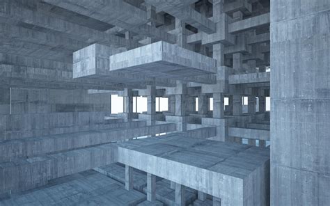 Premium Photo Abstract White And Concrete Parametric Interior With