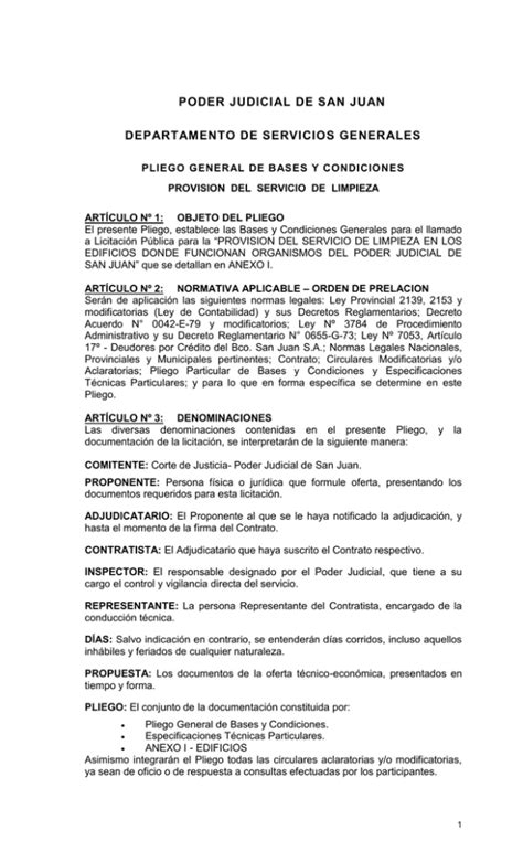 PLIEGO GENERAL DE BASES Y CONDICIONES