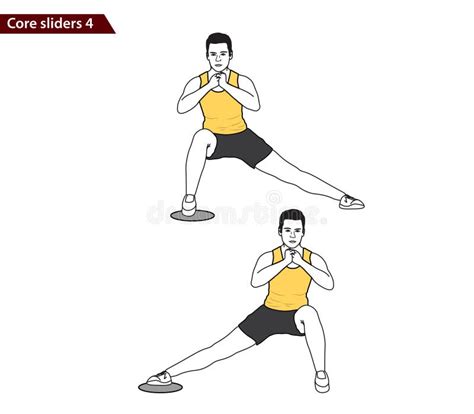 Woman Doing Squat Workout Two Step For Exercise Guide Stock Vector