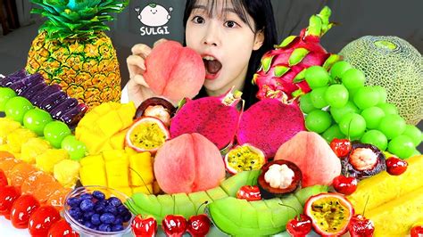 Asmr Mukbang 다양한 과일 먹방 탕후루 And 레시피 멜론 파인애플 망고 용과 Exotic Fruits Eating Youtube