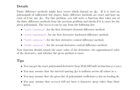 Solved 1 Finite Difference Basics 11 Finite Difference
