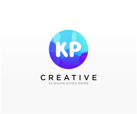 Kp Initial Logo With Colorful Circle Template Vector 21870510 Vector Art At Vecteezy