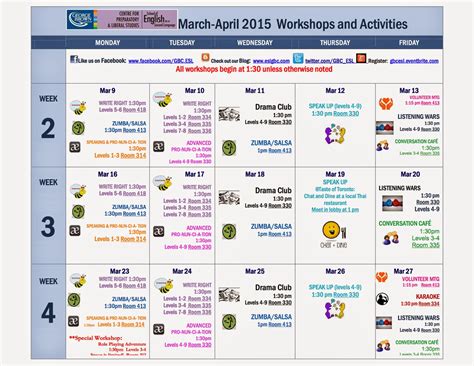 Workshop Schedule Template