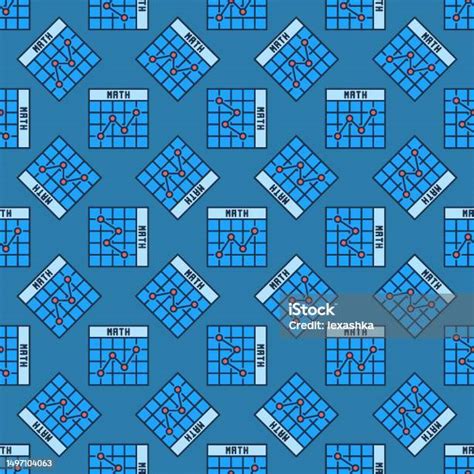 Mathematics Graph Vector Concept Blue Seamless Pattern Stock Illustration Download Image Now