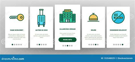 Hotel Accommodation Room Amenities Vector Onboarding Stock Vector Illustration Of Inclusive