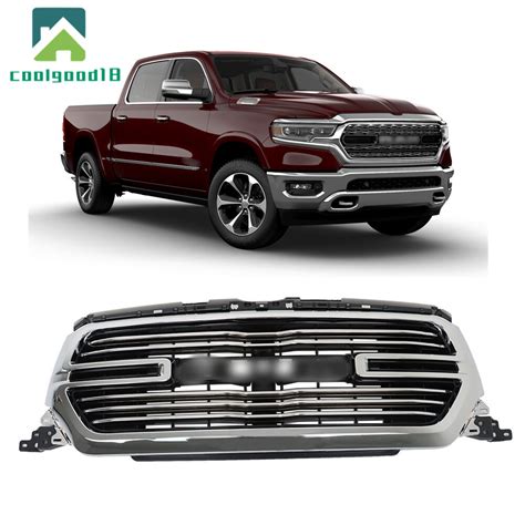 Front Bumper Chrome Grille For 2019 2020 2021 2022 Dodge Ram 1500 Parts
