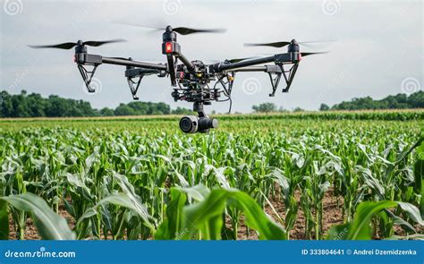 Drone Spraying Pesticides On Corn Fields Using Iot And Ai Stock Illustration Illustration Of