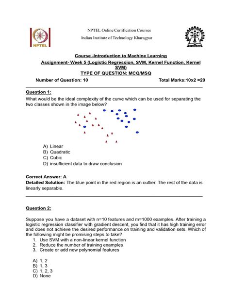 Assignment 5 Solution Pdf Support Vector Machine Learning