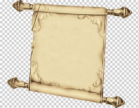 스크롤 종이 양피지 인쇄 편지 양피지 책 황동 Png Klipartz
