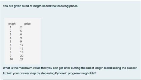 Solved You Are Given A Rod Of Length And The Following Chegg Com