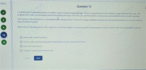 SSDLC Question 12 3 A Software For A StudyX