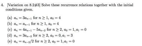 Solved Variation On 8 2 3] Solve These Recurrence Relations