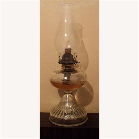 Antique Clear Glass Oil Lamp Aptdeco
