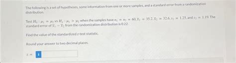 Solved The Following Is A Set Of Hypotheses Some