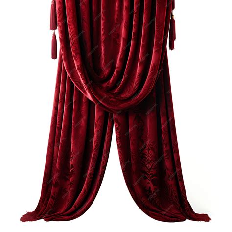 Premium Photo Isolated Of Velvet Curtain Burgundy Pinch Pleat