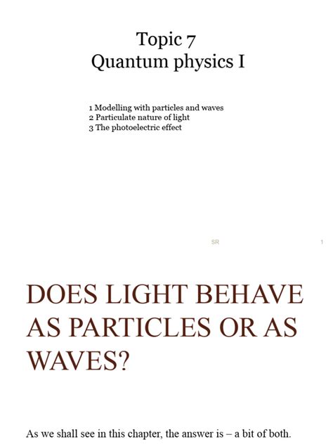Quantum Physics Wave Particle Duality Pdf Photoelectric Effect
