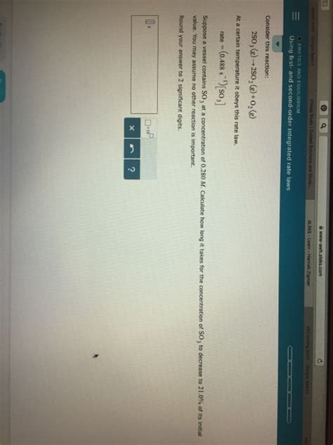 Solved Kinetics And Equilibrium Using First And