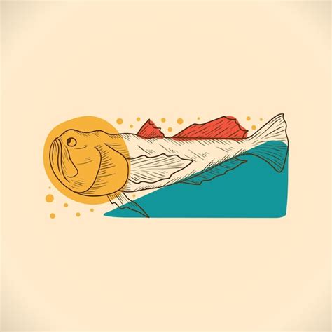 Premium Vector Hand Drawn Stargazer Fish Vintage Color Illustration