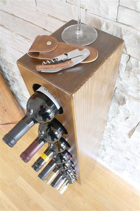 Rustic Walnut Tone Wine Rack