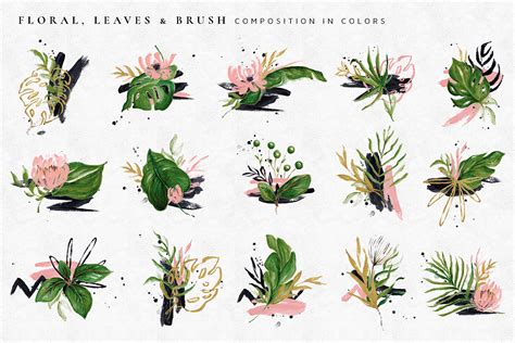 Tropical Foliage Illustration Pack By Bluerobindesignshop Thehungryjpeg