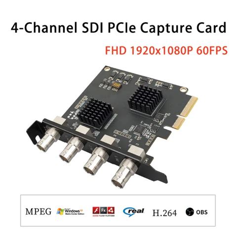 Acasis 4 SDI Input 1080P 60FPS 4 Channel PCIe Video Capture Card