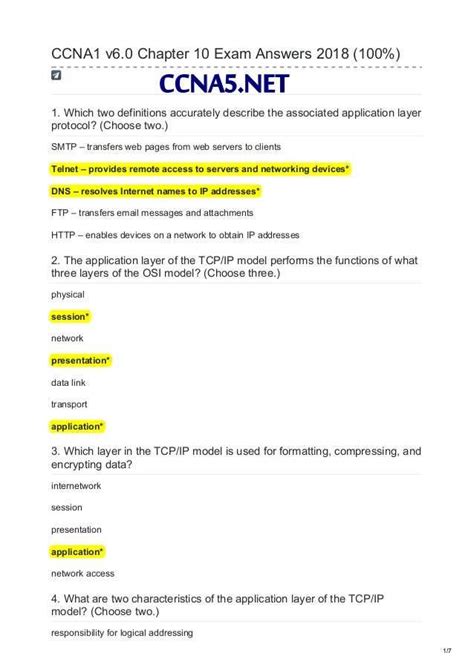 ccna 1 chapter 1 exam answers guide